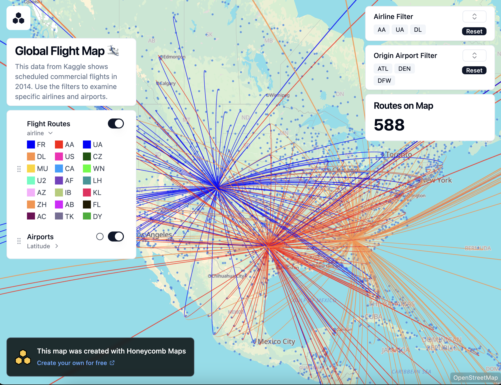 Global Flight Routes
